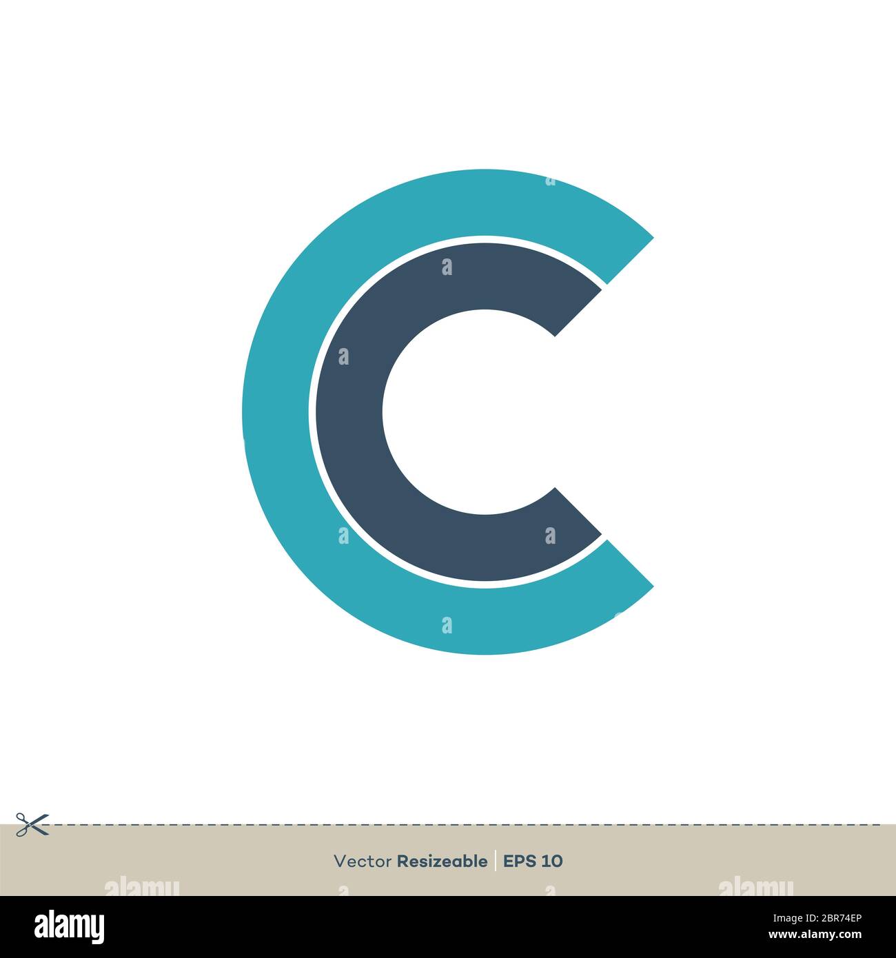 C Letter Vector Icon Logo Template Flat Design Stock Photo - Alamy