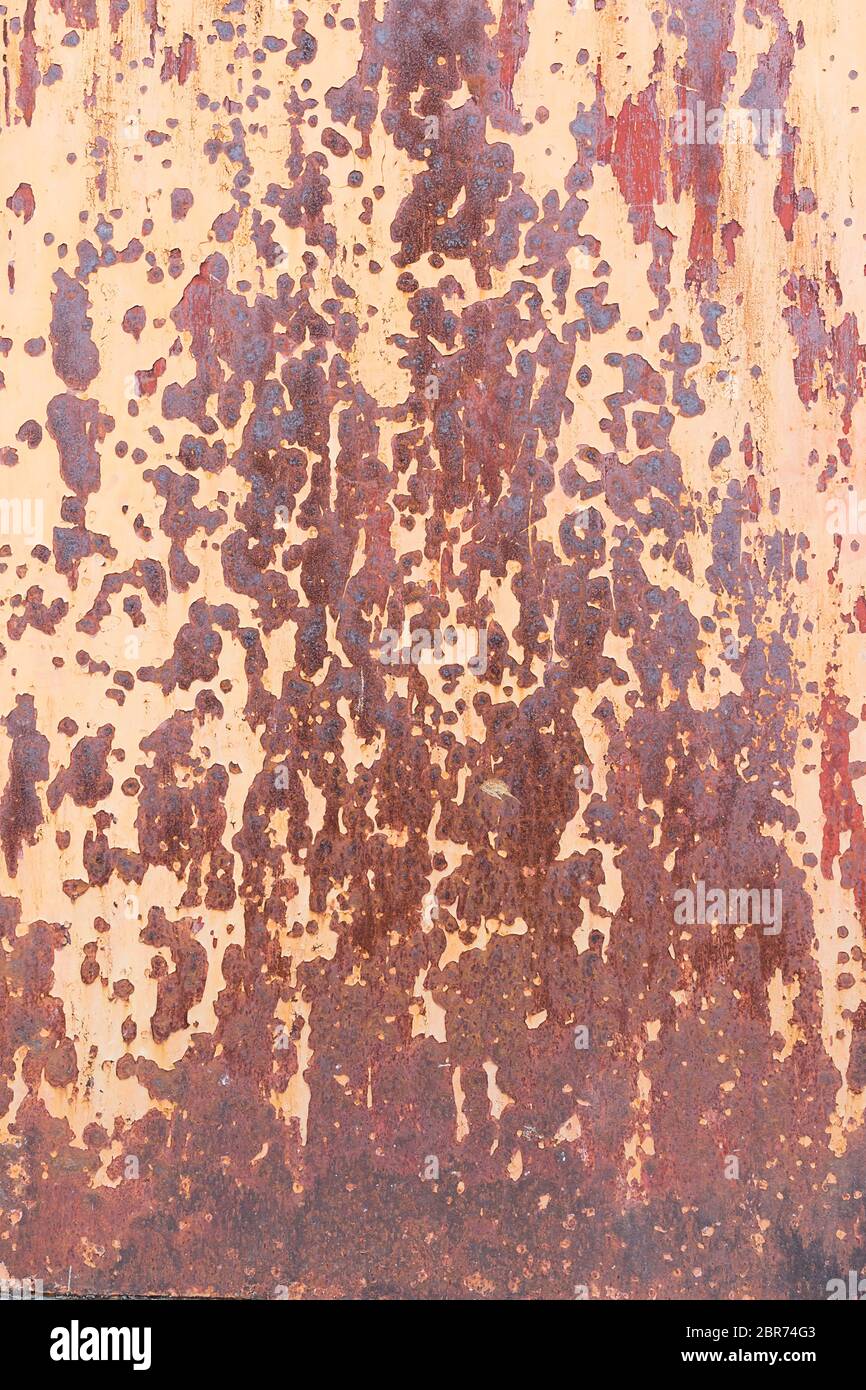 Old steel wall with rust and corrosion paint peeling,Texture of old ...