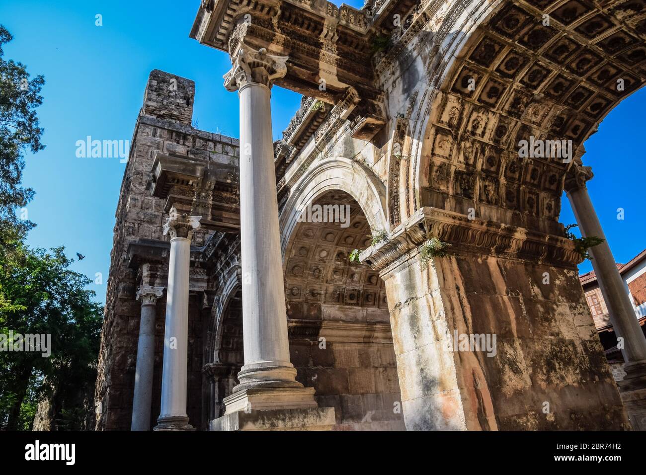 Adrian Gate, Antalya landmark, Turkey. Antique ancient construction of ...