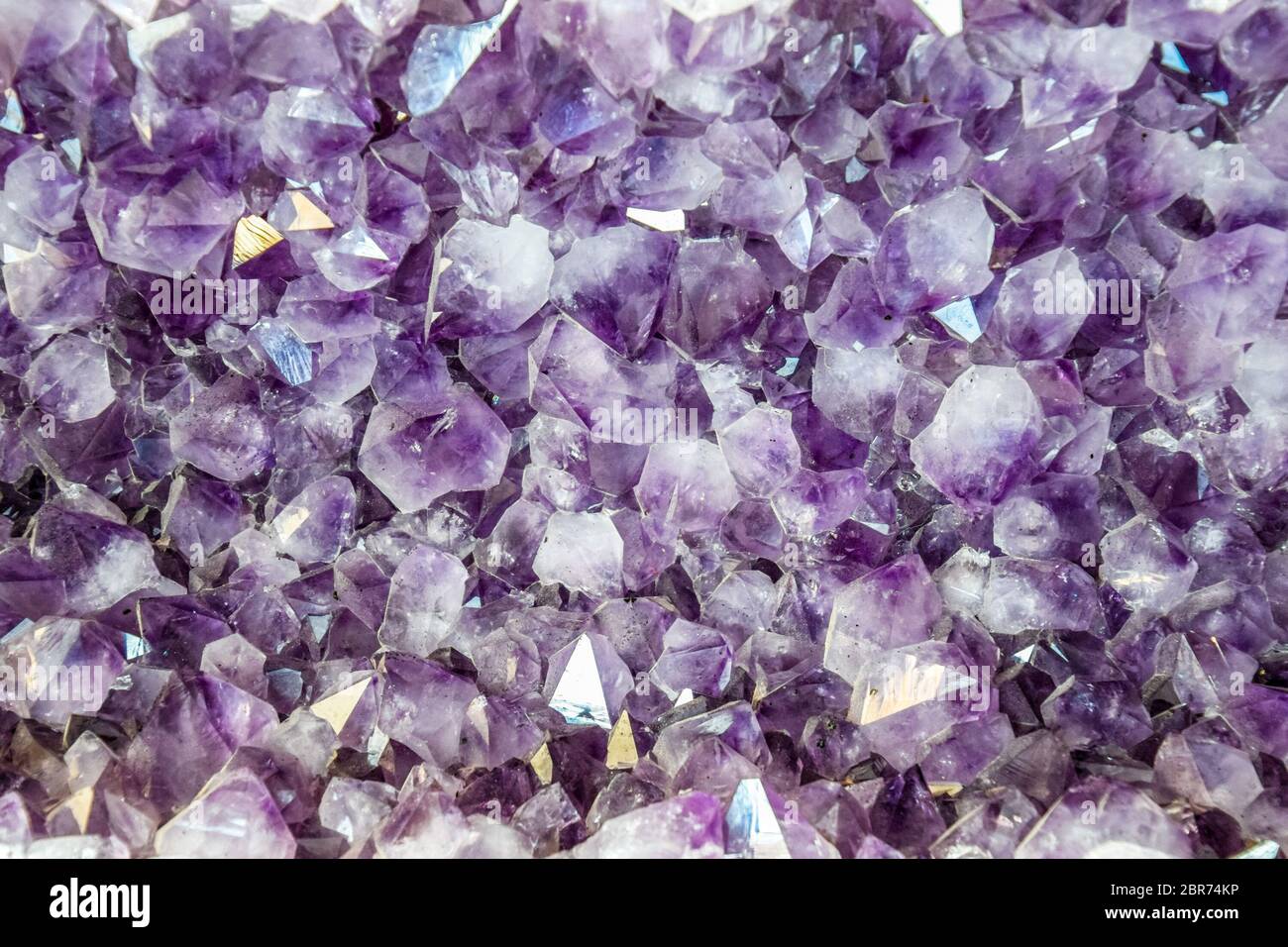 Amethyst druse, amethyst crystals close up view, precious stone Stock ...