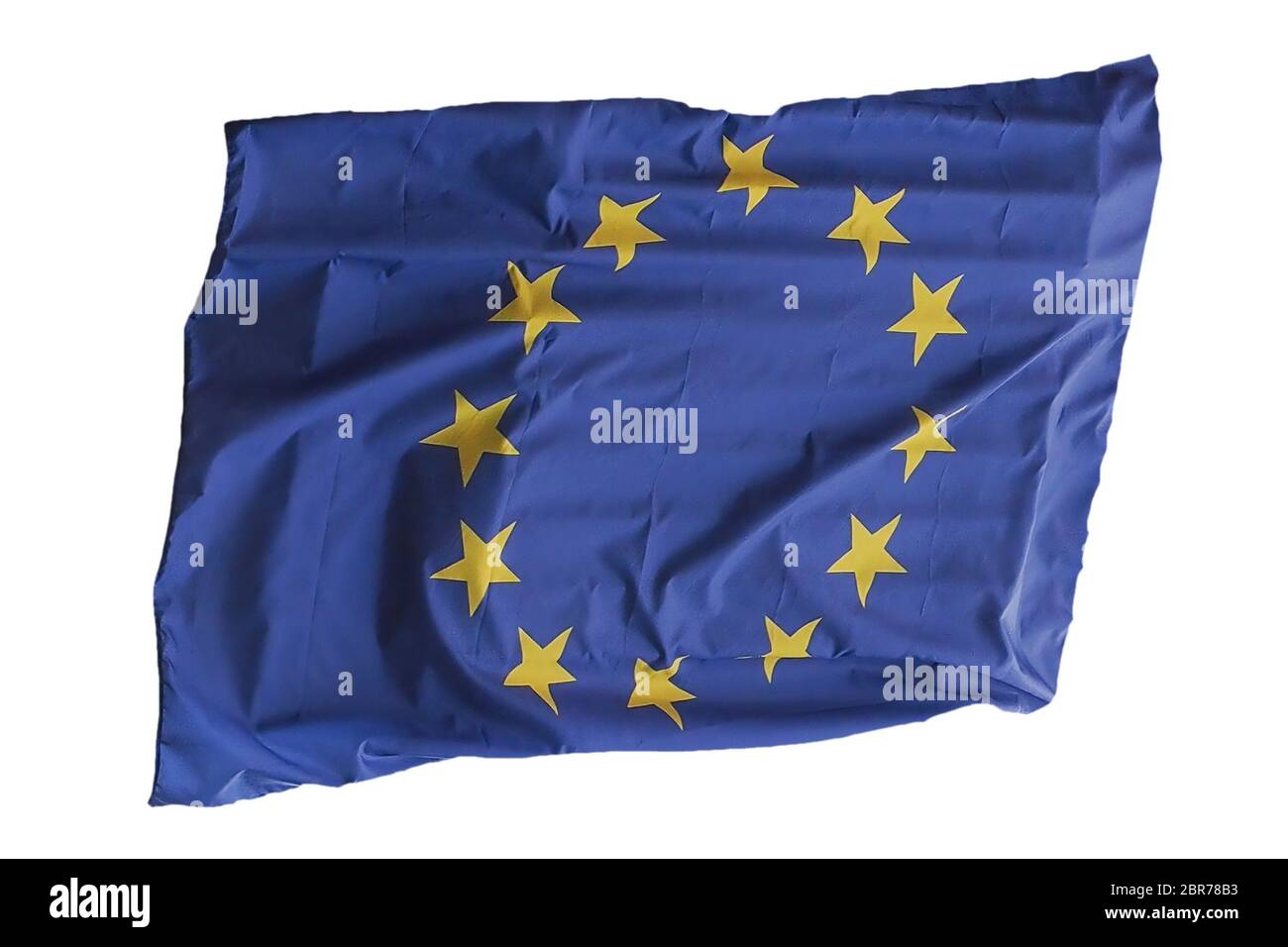 flag of the European Union (EU) aka Europe isolated over white ...