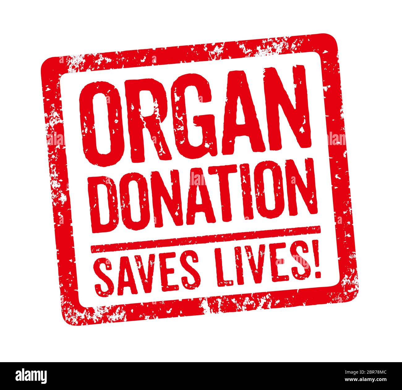 A red stamp on a white background - Organ donation Stock Photo - Alamy