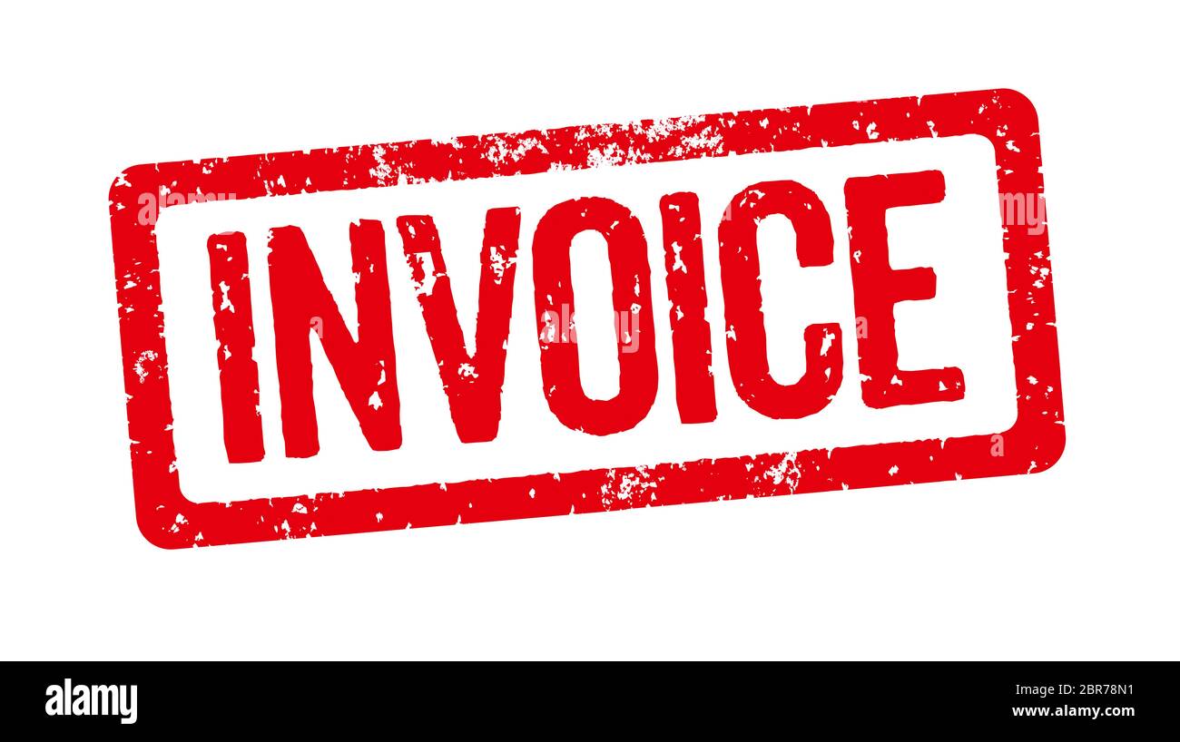 A red stamp on a white background - Invoice Stock Photo - Alamy
