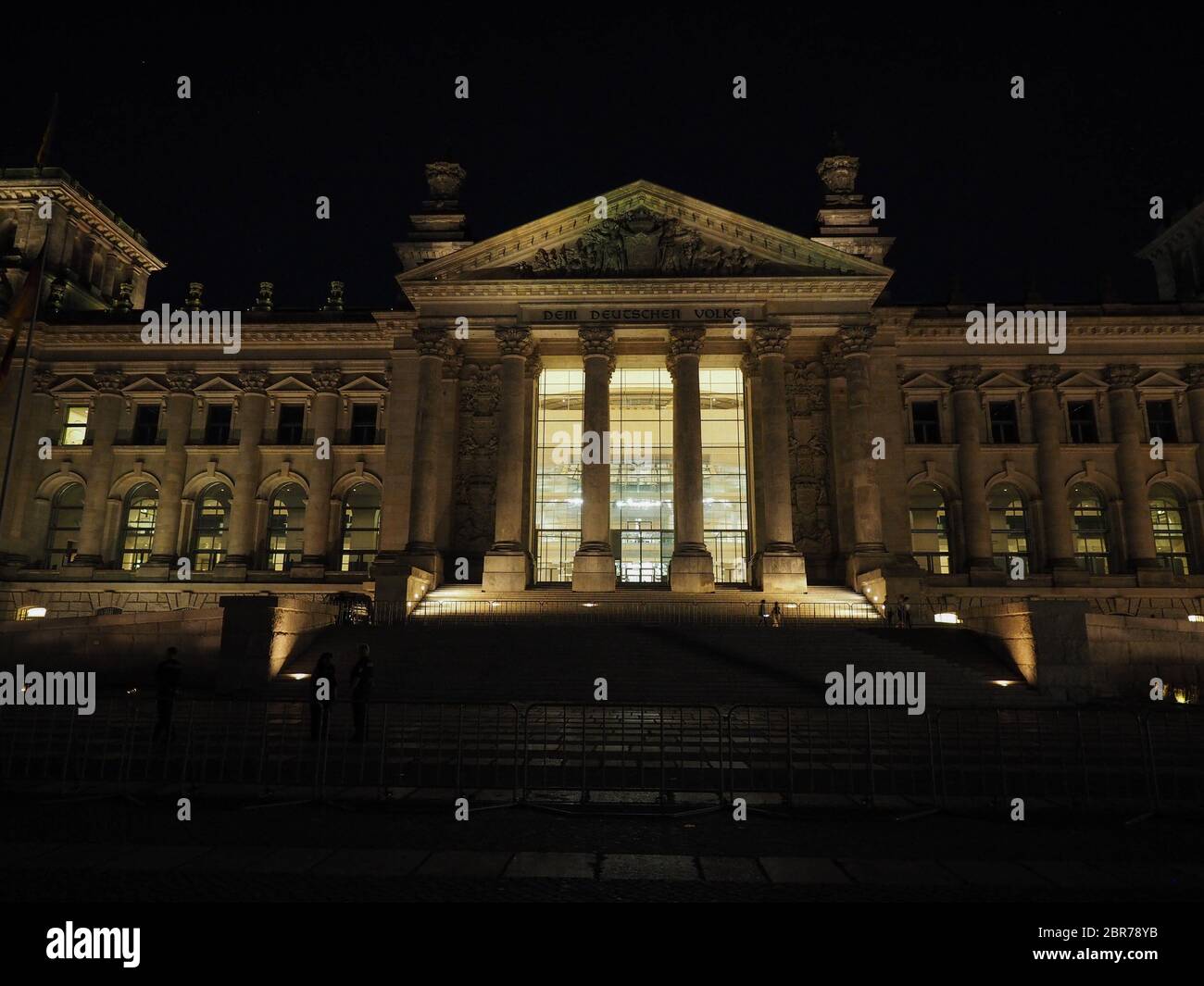 Bundestag German Houses of Parliament in Berlin, Germany at night. Dem ...