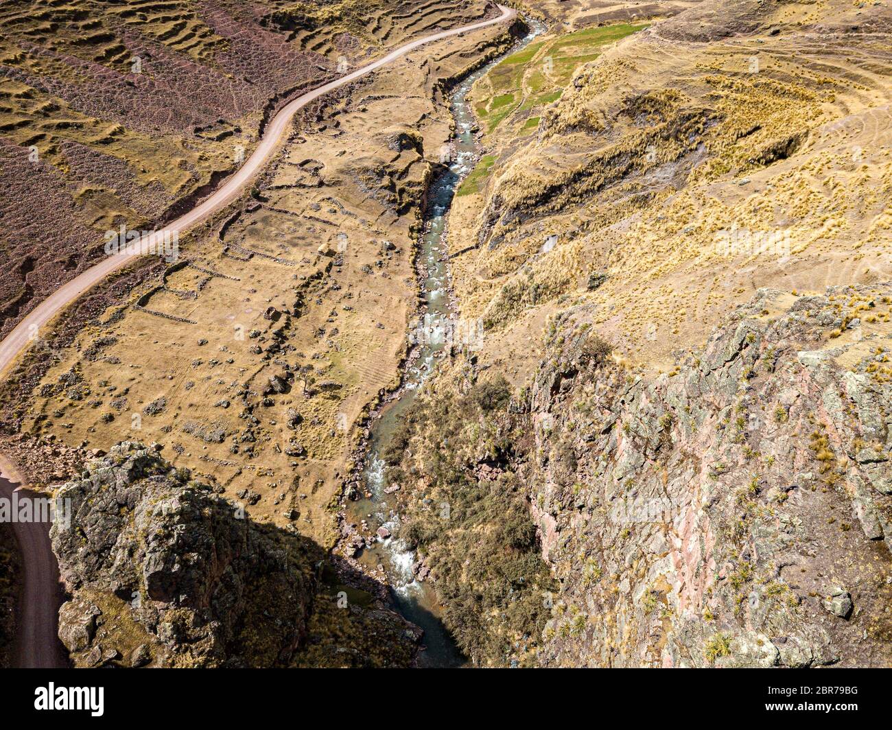 Aerial view of dangerous mountain road in Andes, Peru Stock Photo - Alamy