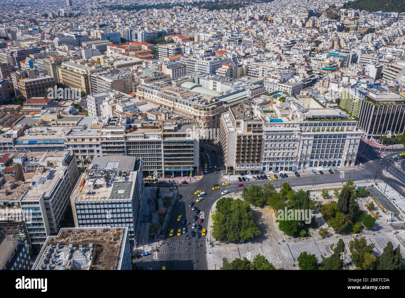 Traffic street aerial view at Athens, Greece Stock Photo - Alamy