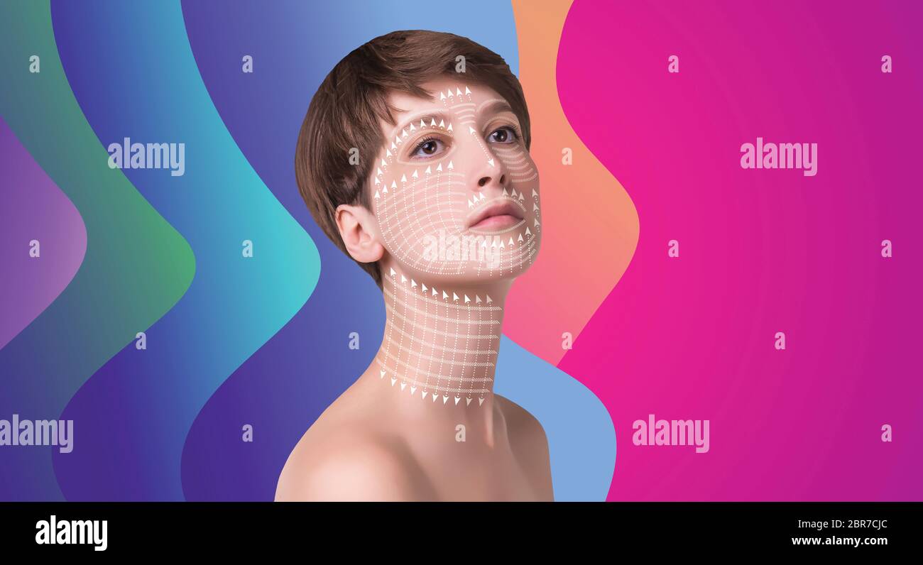 Young female with clean fresh skin. Beautiful woman. Female face and ...