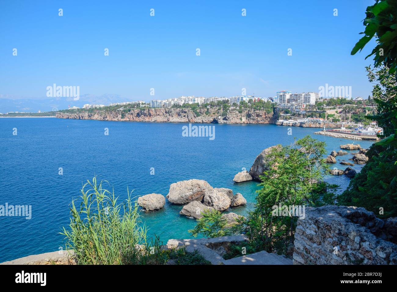 The coastline of Antalya, the landscape of the city of Antalya is a ...