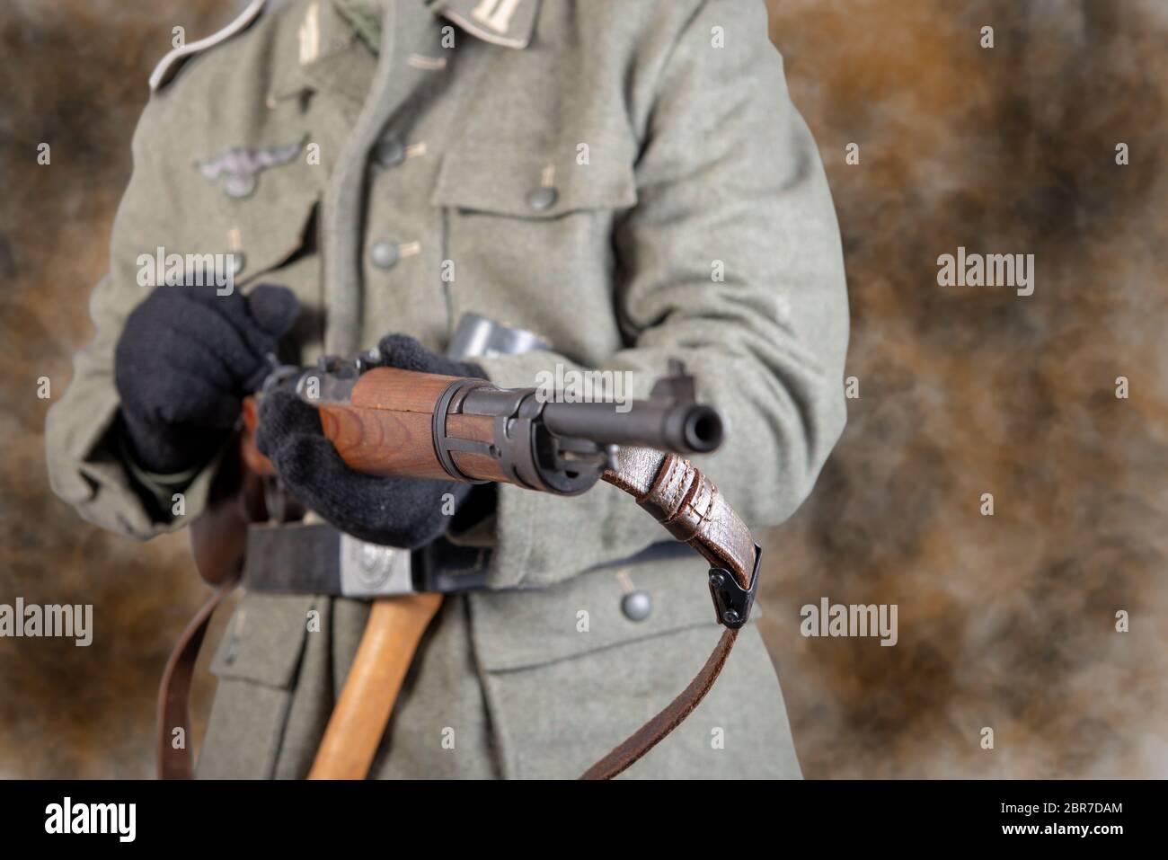 WW II German soldier with a rifle and grenade Stock Photo - Alamy