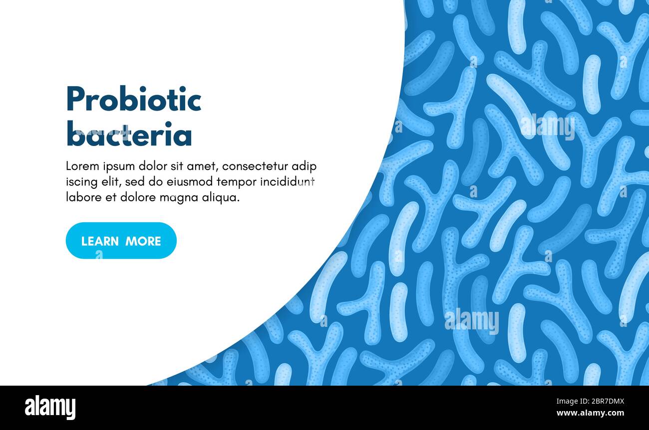 Vector Background With Probiotics Bifidobacterium Lactobacillus
