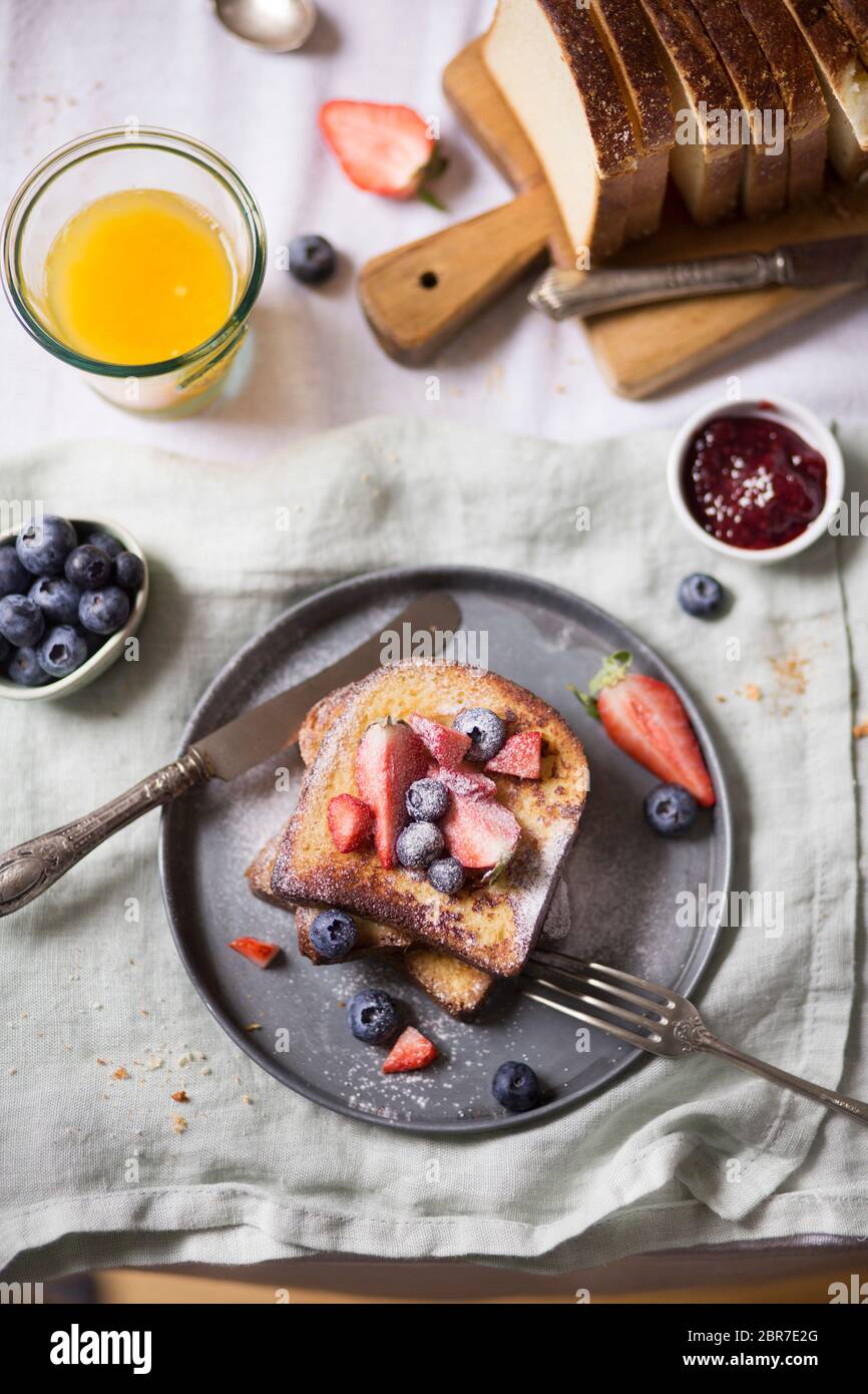 French toast top view Stock Photo - Alamy