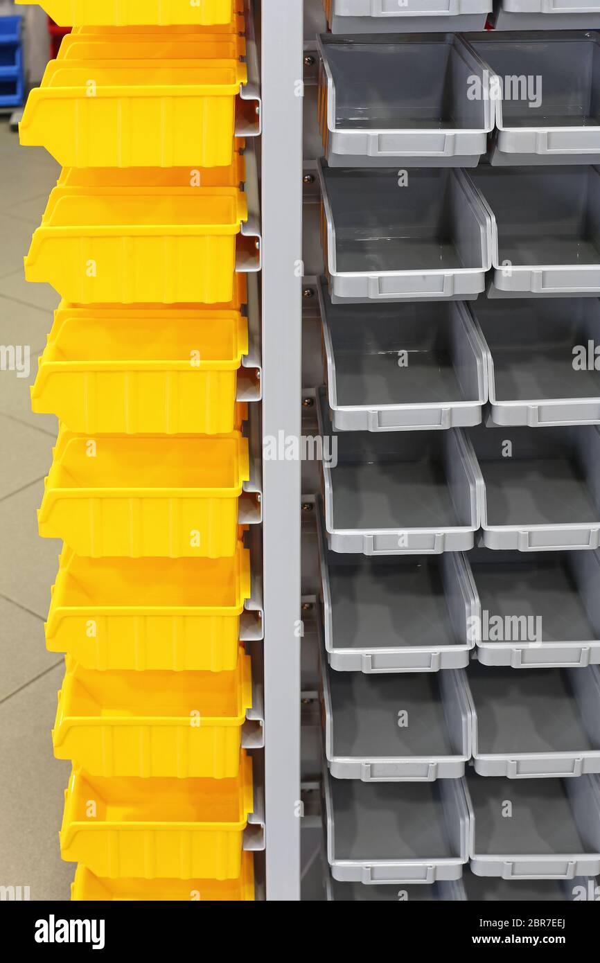 Small Parts Storage Organizer Tower Plastic Trays Stock Photo - Alamy