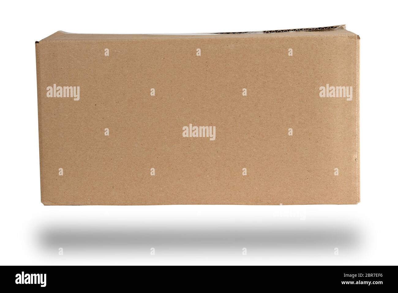 closed brown rectangular box of cardboard on a white background ...