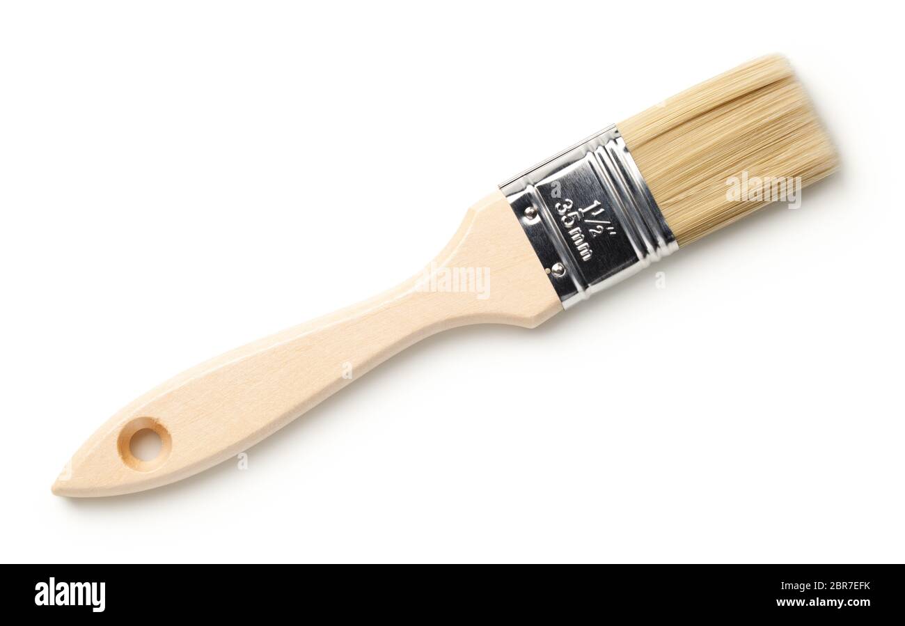 Paint brush 35 mm isolated on white background. Top view Stock Photo ...