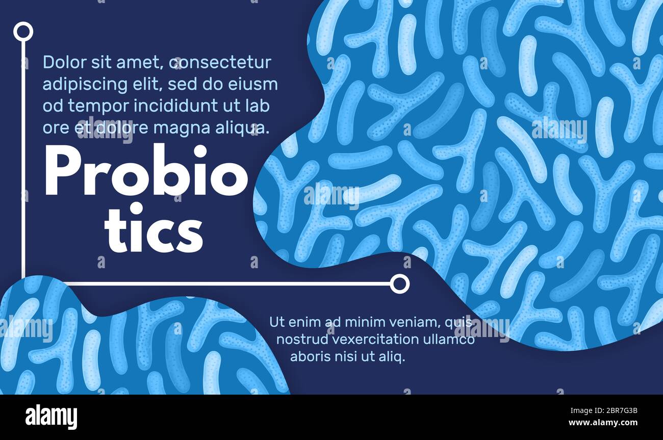 Vector Background With Probiotics Bifidobacterium Lactobacillus