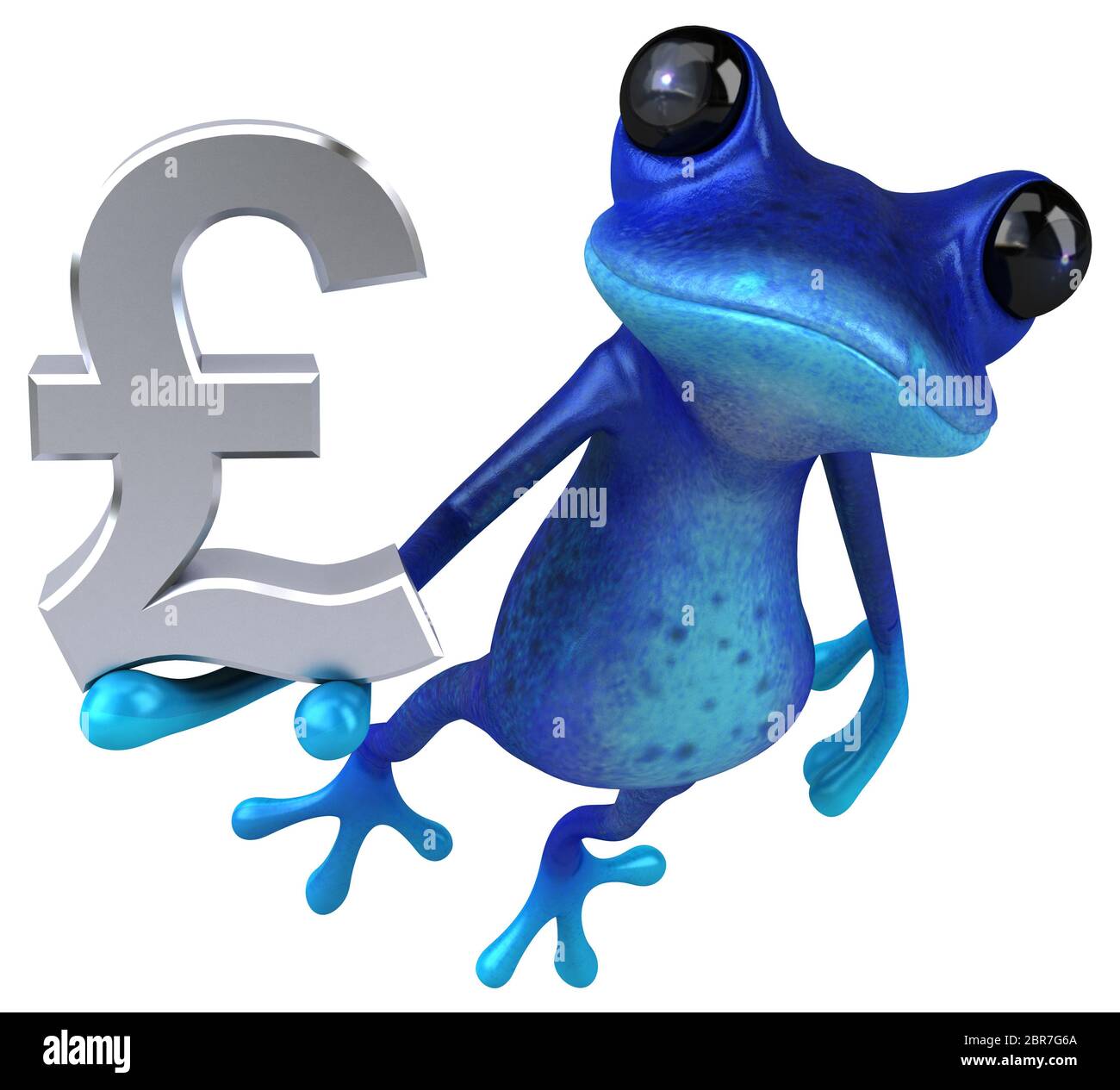 Fun blue frog - 3D Illustration Stock Photo - Alamy
