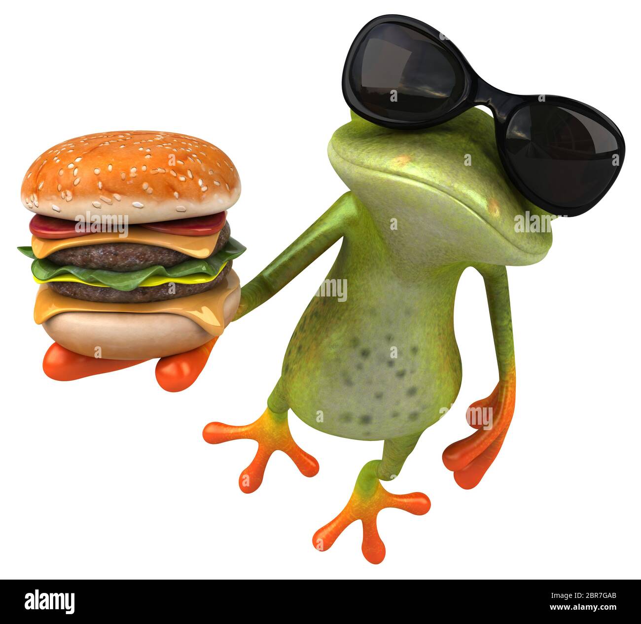 Fun frog - 3D Illustration Stock Photo - Alamy