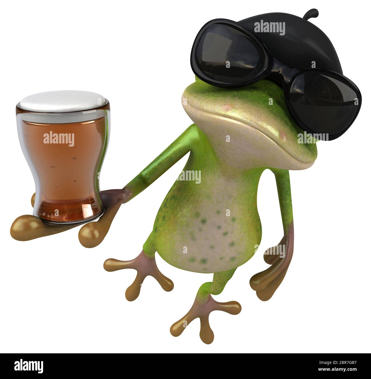 Fun french frog - 3D Illustration Stock Photo - Alamy