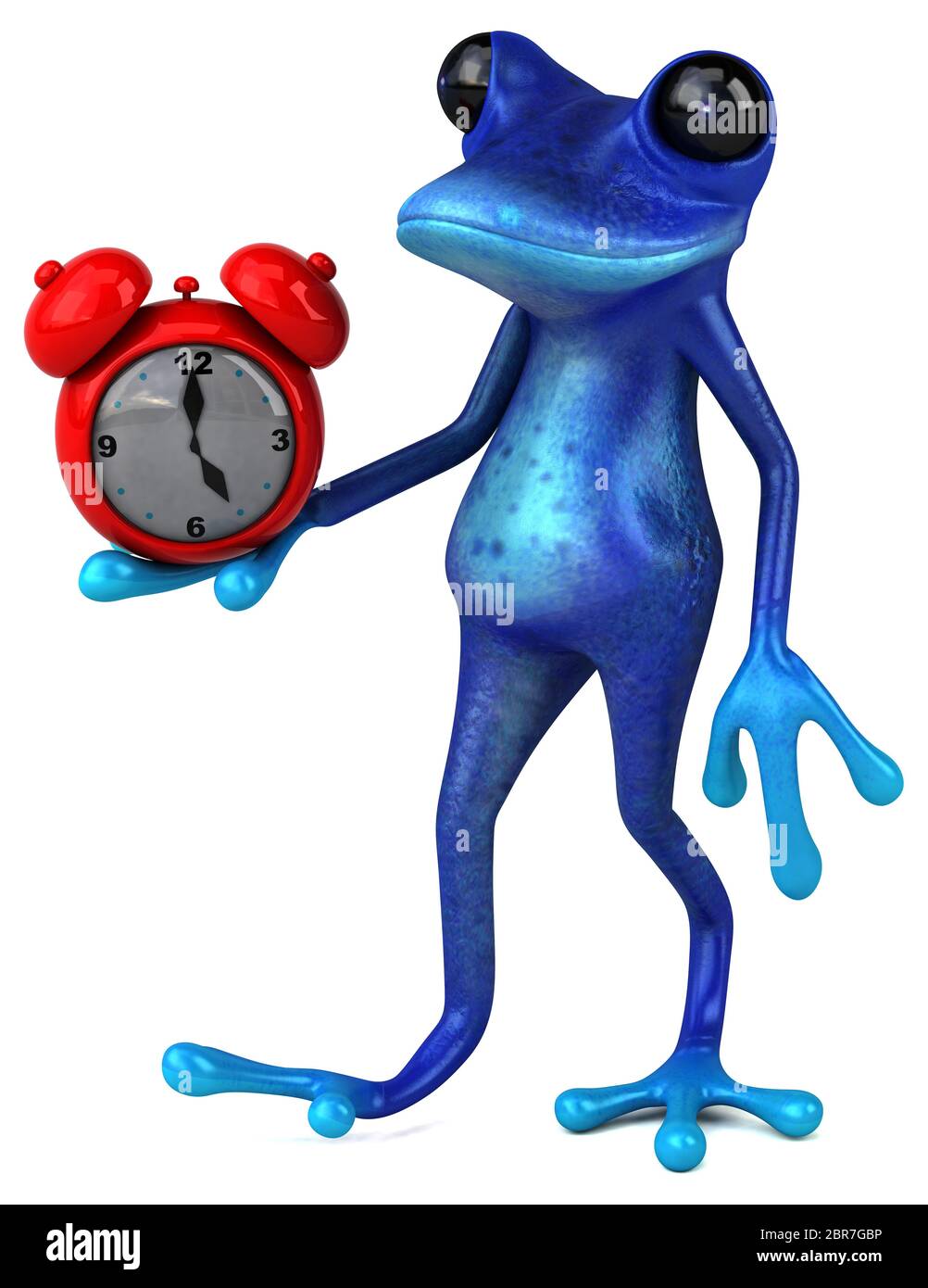 Fun blue frog - 3D Illustration Stock Photo - Alamy