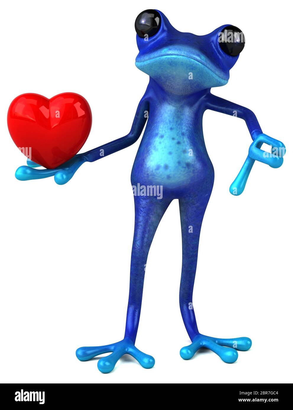 Fun blue frog - 3D Illustration Stock Photo - Alamy