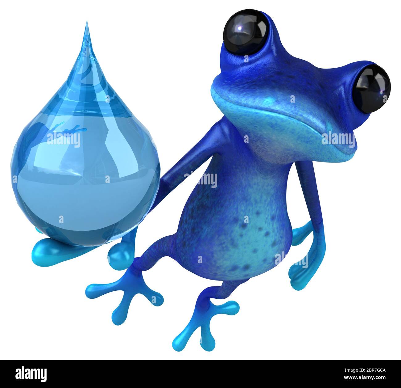 Fun blue frog - 3D Illustration Stock Photo - Alamy