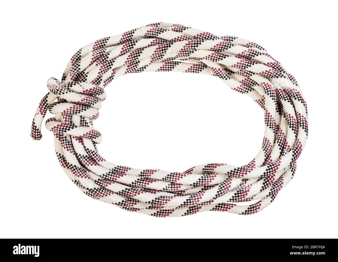 bight of striped synthetic rope isolated on white background Stock ...
