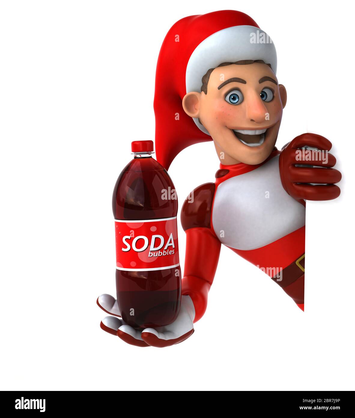 Fun Super Santa Claus - 3D Illustration Stock Photo - Alamy