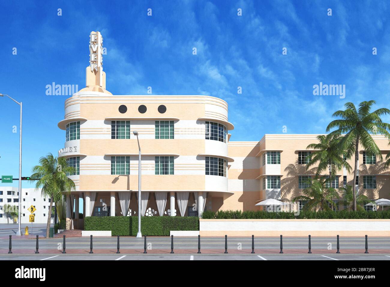 3D illustration daytime cityscape empty streets and area Stock Photo ...