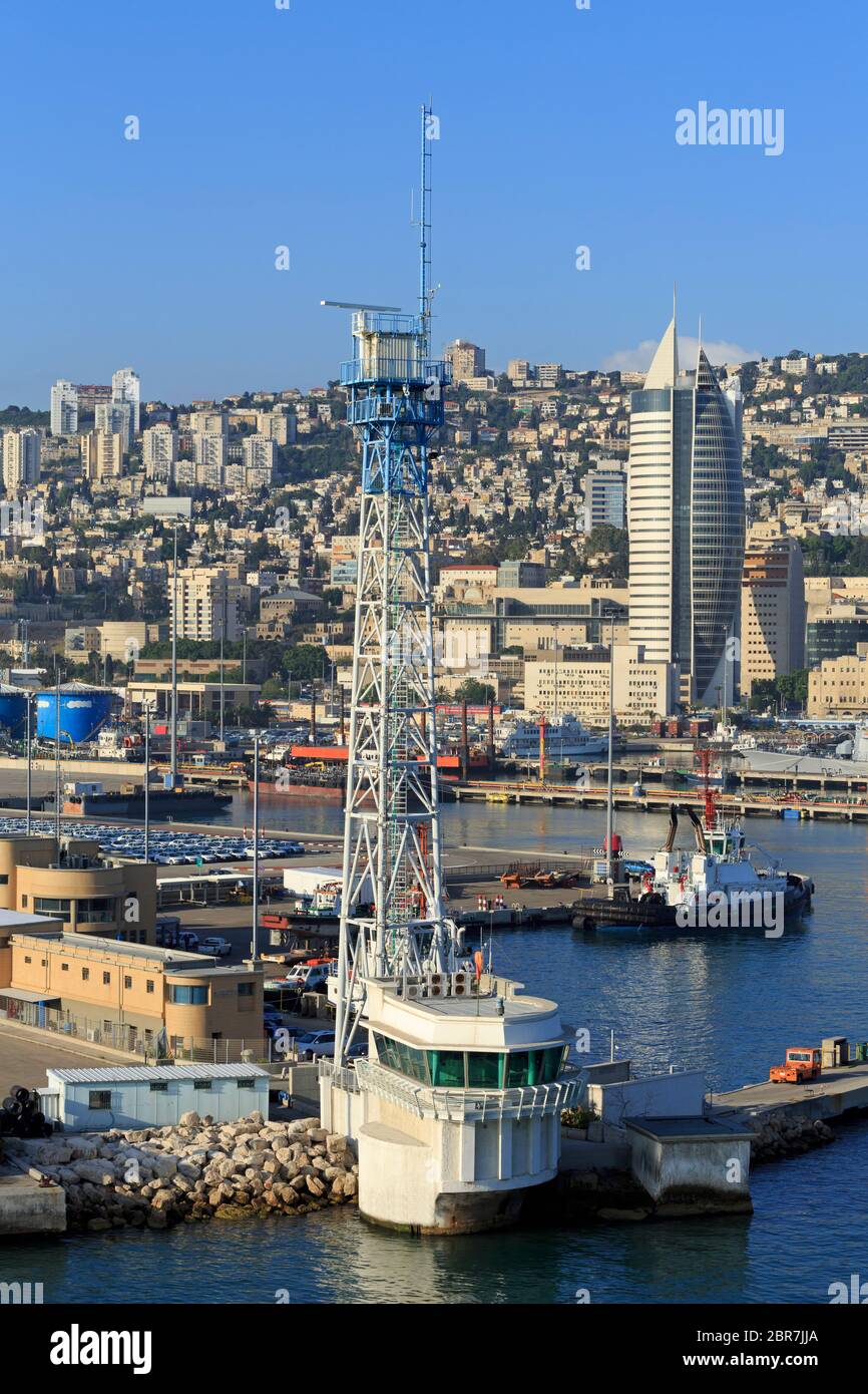 The Sail Tower, Port of Haifa, Israel Stock Photo - Alamy