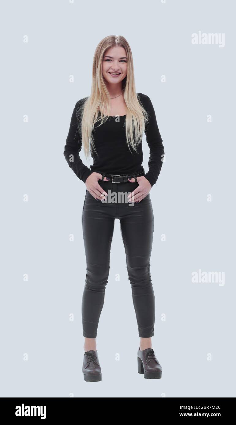 in full growth. portrait of stylish young woman Stock Photo - Alamy