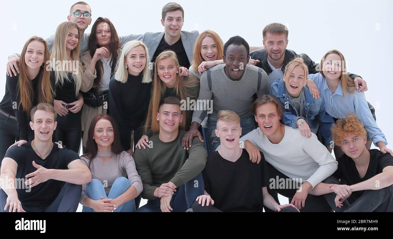 in full growth. a large group of friends gathered together Stock Photo ...