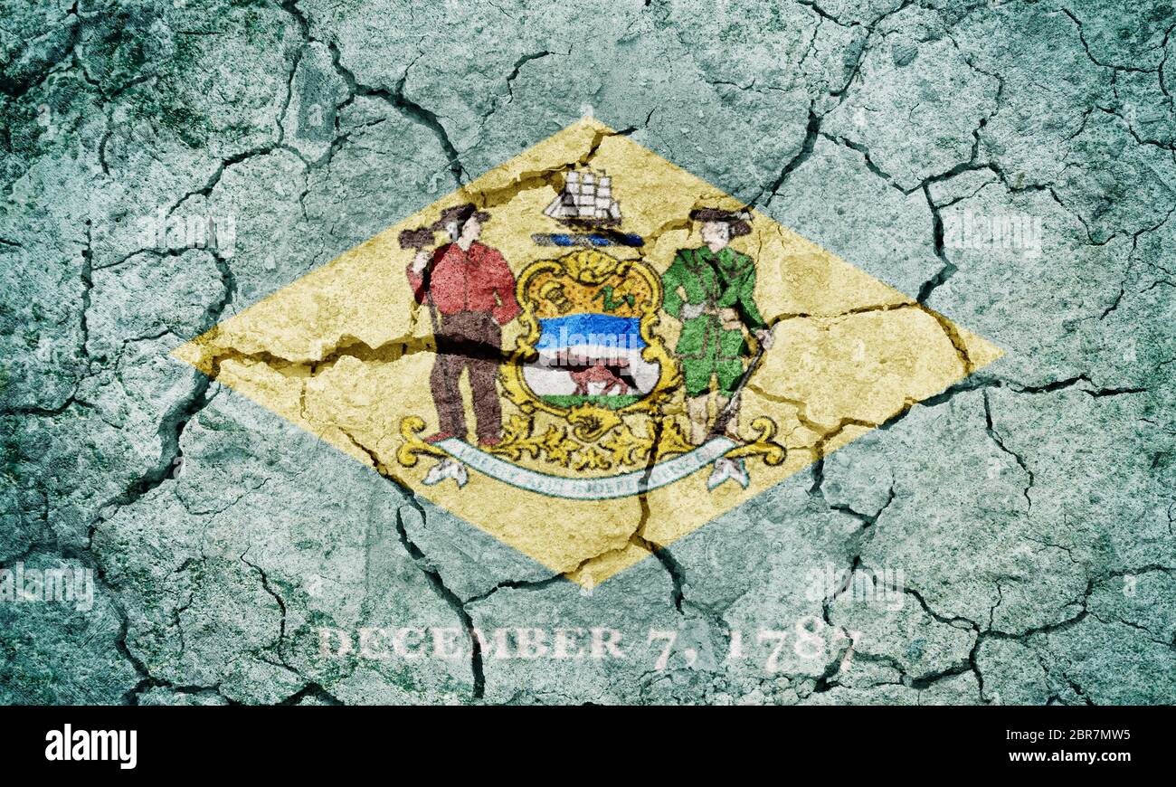 State of Delaware flag, state located in the Mid-Atlantic region of the ...