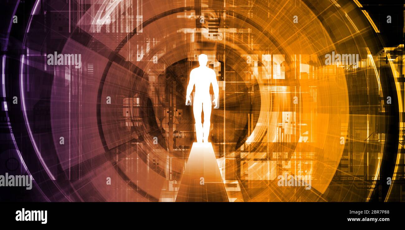 Digital Lifestyle and Futuristic Man Using Technology Stock Photo - Alamy