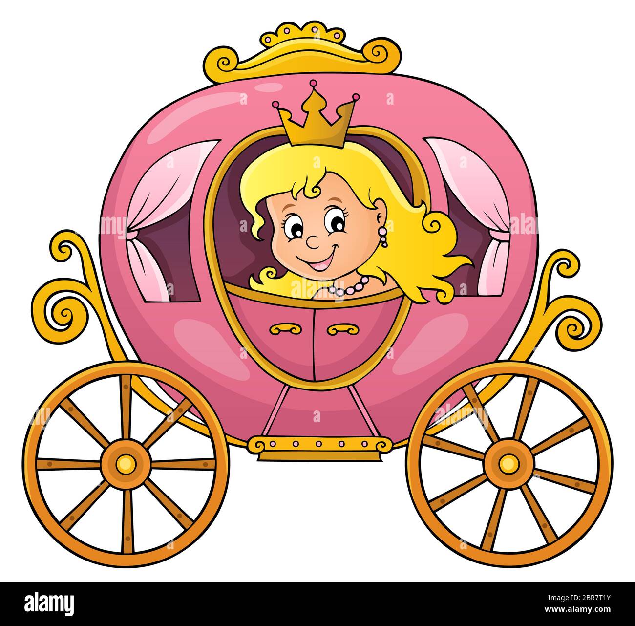 Princess in carriage theme image 1 - picture illustration Stock Photo ...
