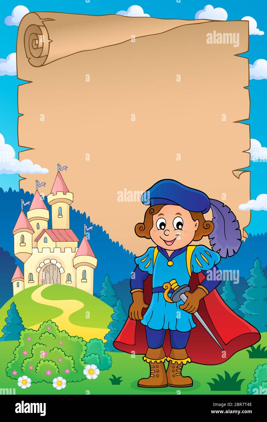 Parchment with prince theme 4 - picture illustration Stock Photo - Alamy