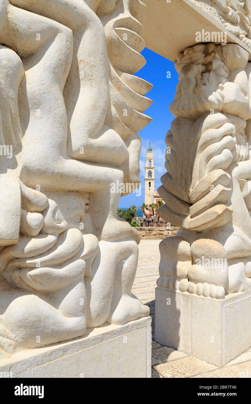 Faith Monument, Abrasha Park, Old Jaffa, Tel Aviv, Israel Stock Photo ...