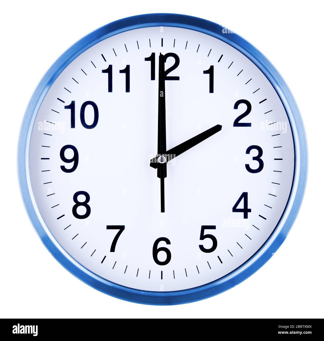 Wall clock isolated on white background. Two oclock Stock Photo - Alamy