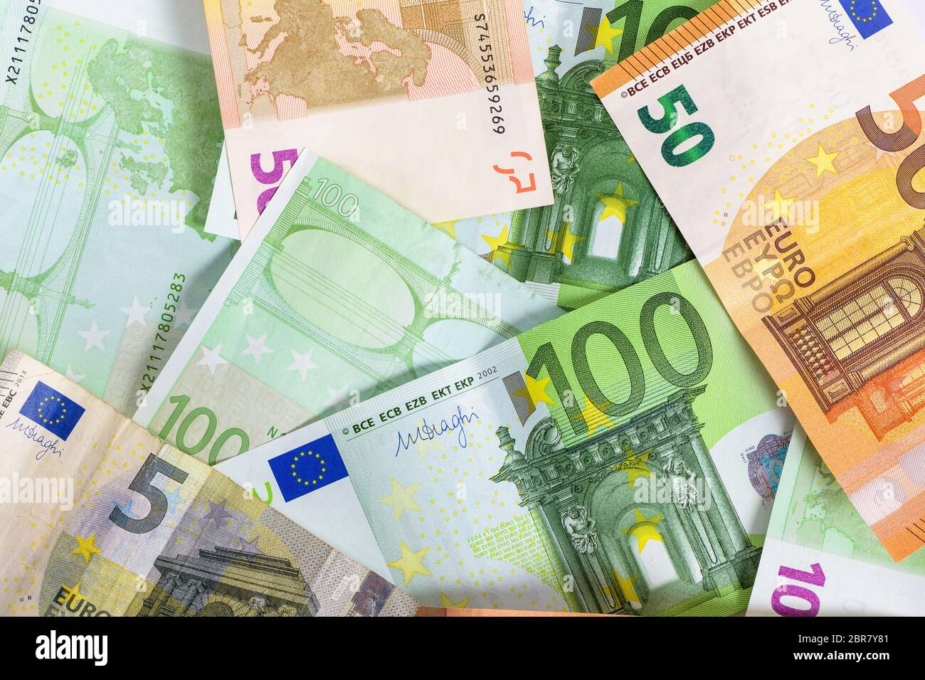 Financial background made of heap of euro banknotes Stock Photo - Alamy