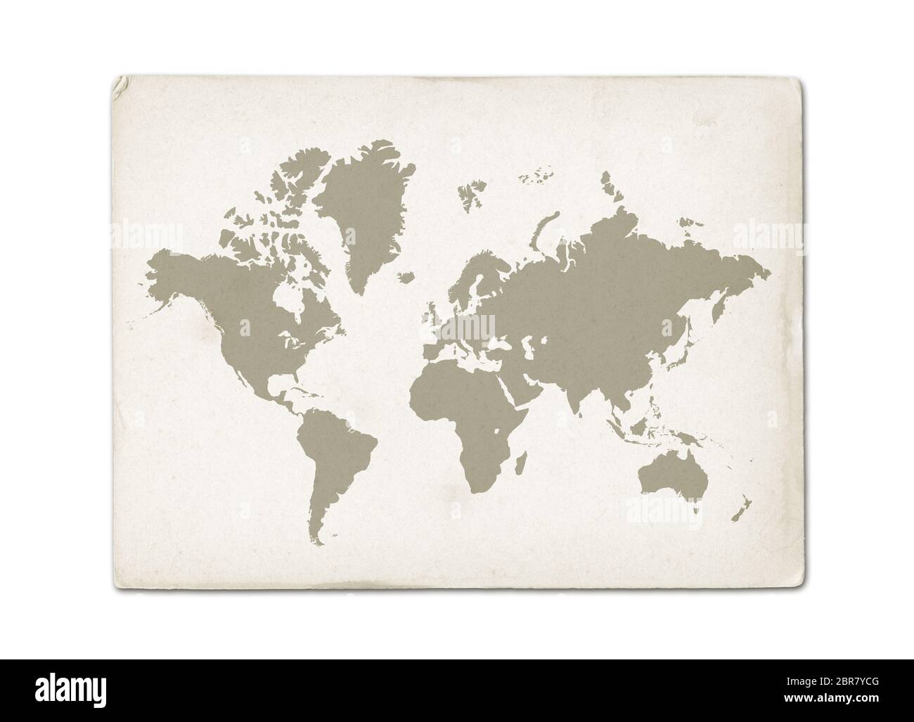 Vintage world map on old parchment paper texture Stock Photo - Alamy