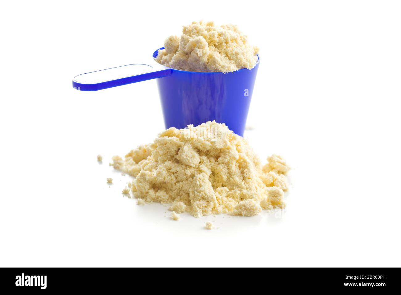Whey protein powder in scoop isolated on white background Stock Photo ...