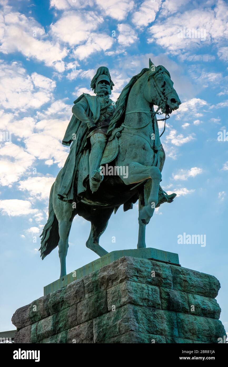 Equestrian statue of Kaiser Wilhelm in Cologne at the Hohenzollern ...