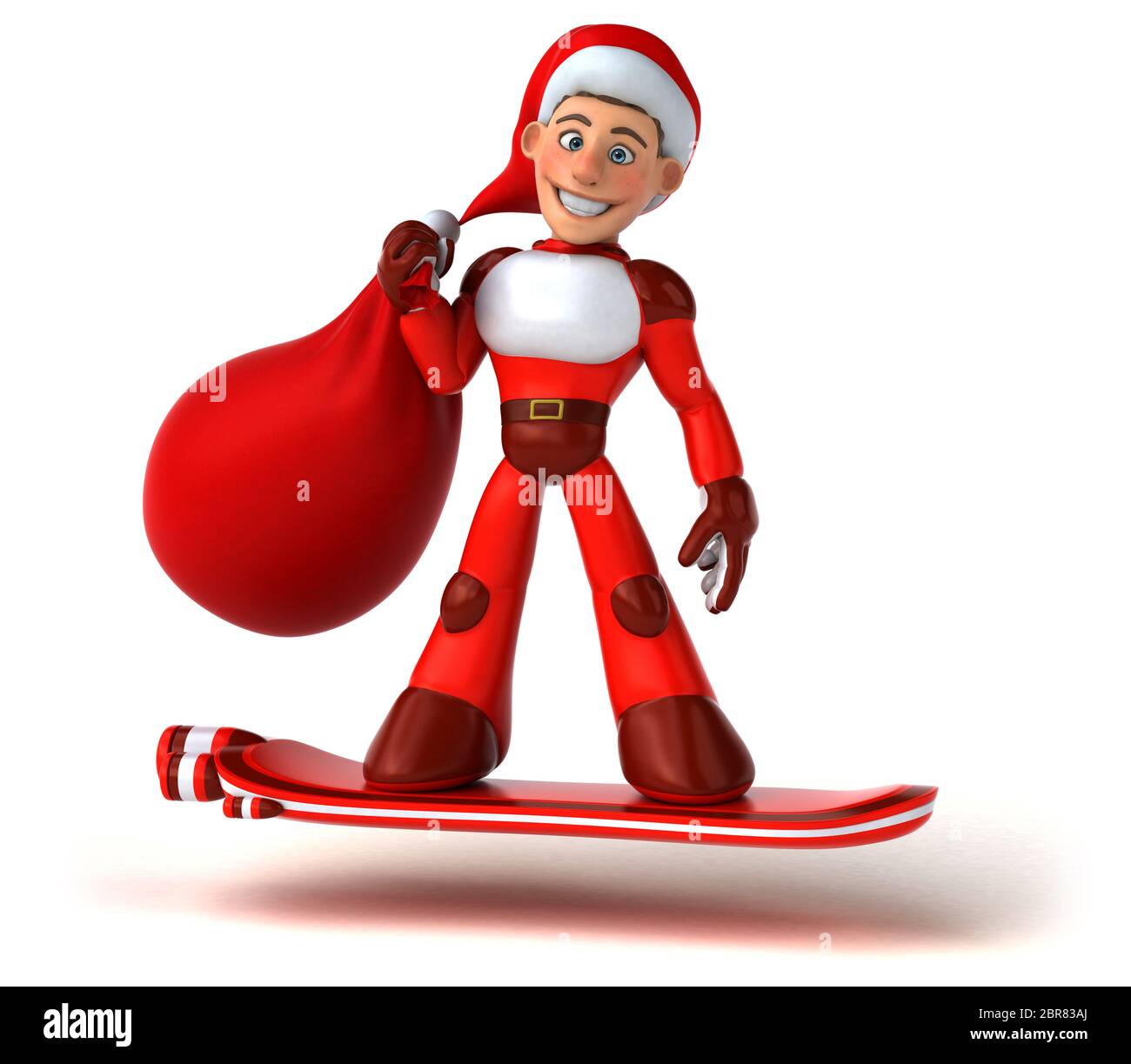 Fun super Santa Claus - 3D Illustration Stock Photo - Alamy