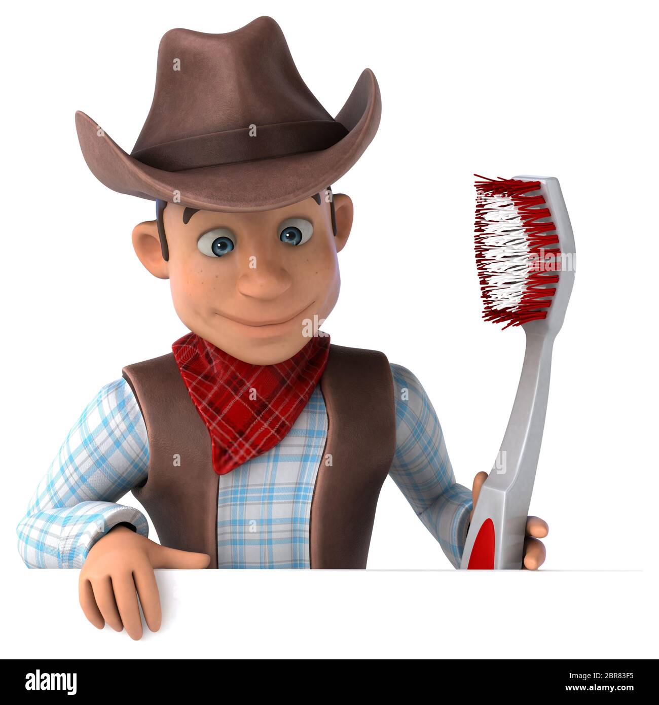 Fun Cowboy - 3D Illustration Stock Photo - Alamy