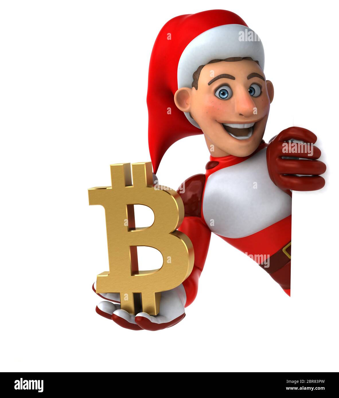 Fun Super Santa Claus - 3D Illustration Stock Photo - Alamy