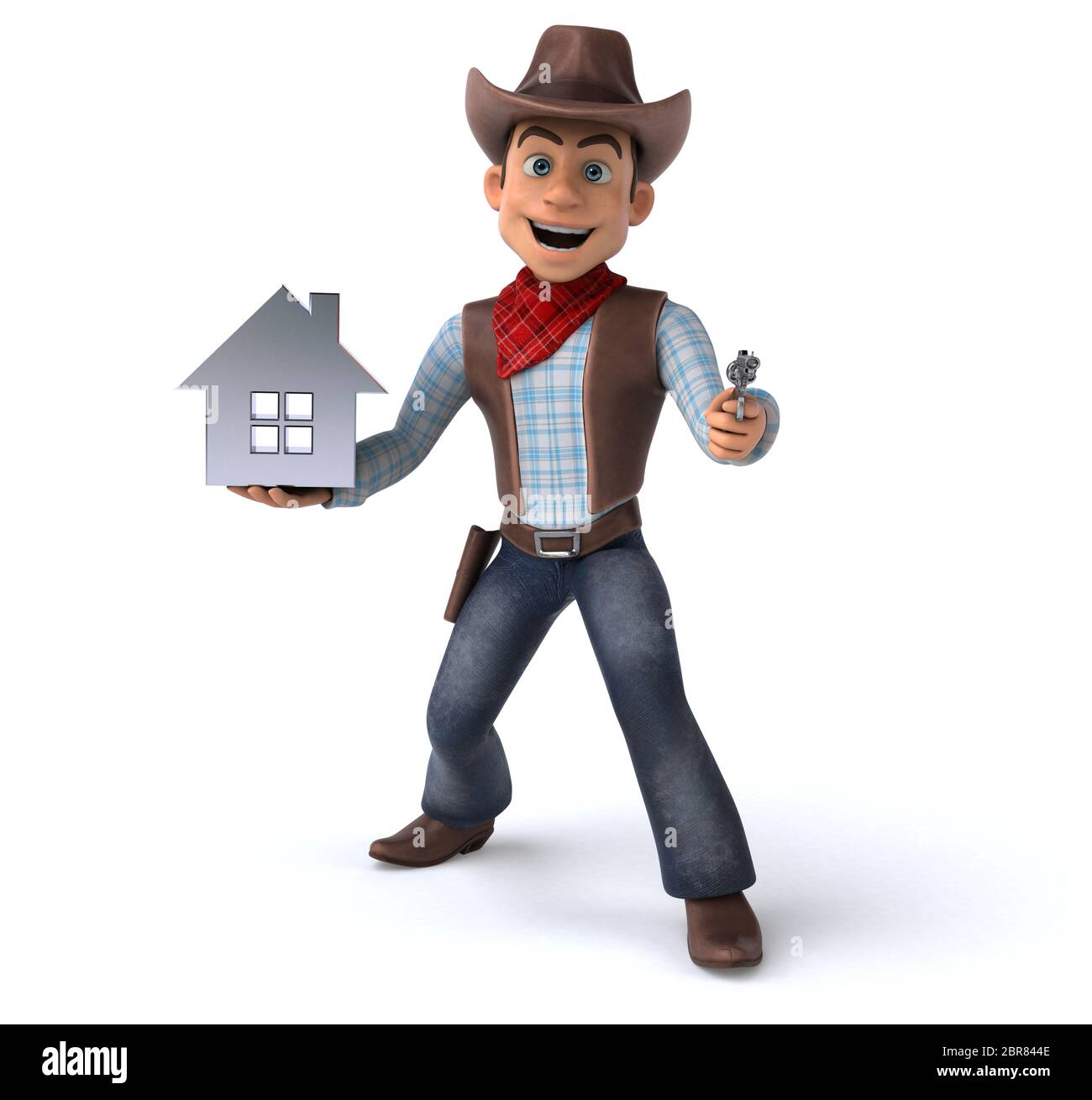 Fun Cowboy - 3D Illustration Stock Photo - Alamy