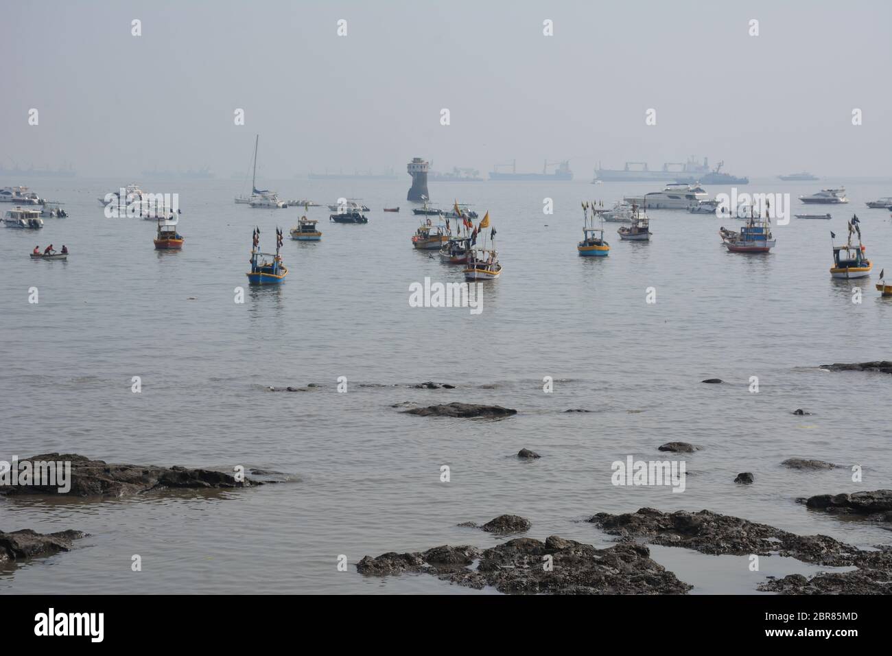 Boats in the bay near the Gateway of India, Colaba, Maharashtra, India ...
