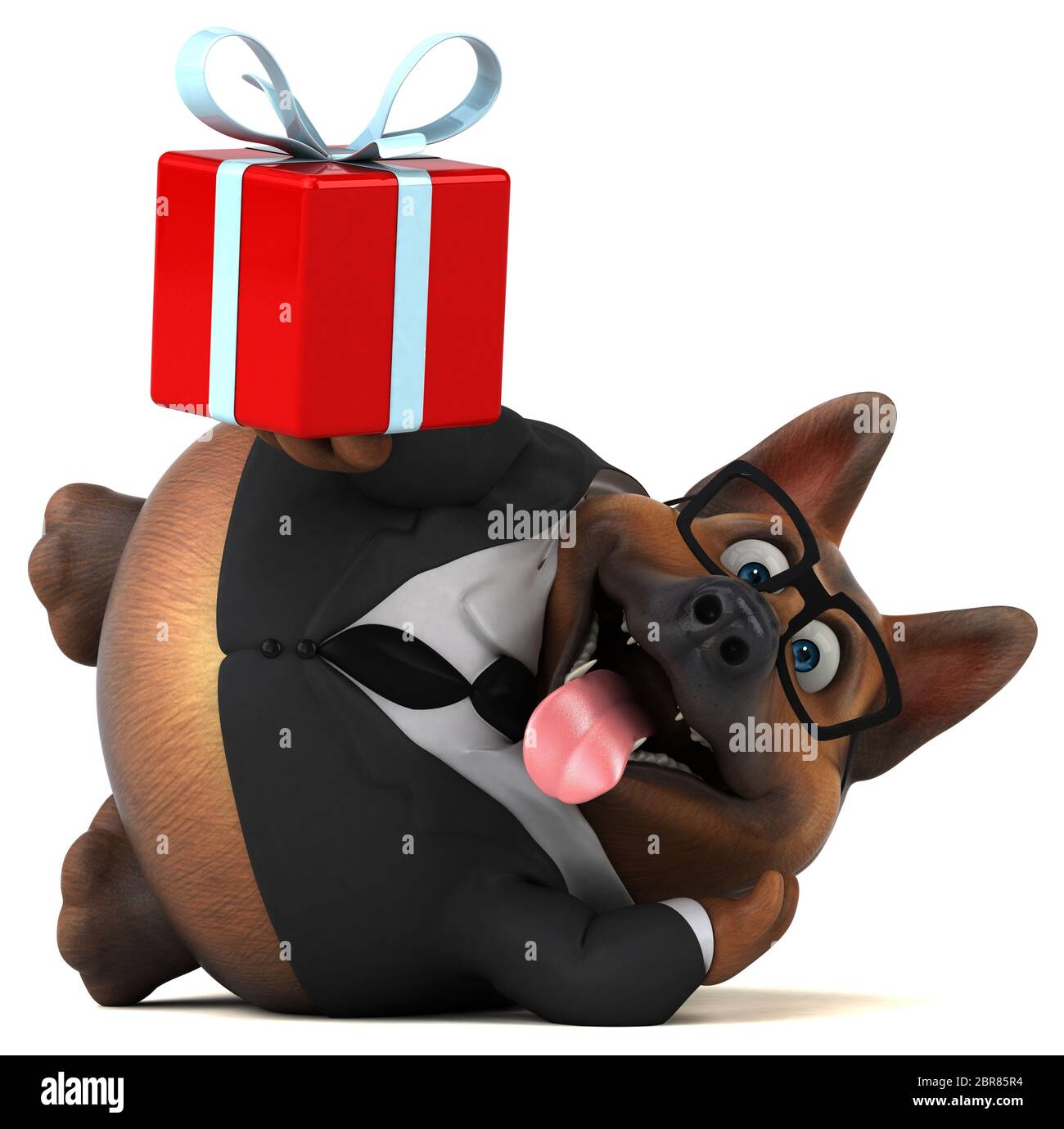 Fun german shepherd dog - 3D Illustration Stock Photo - Alamy