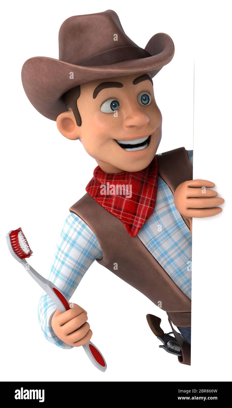 Fun Cowboy - 3D Illustration Stock Photo - Alamy
