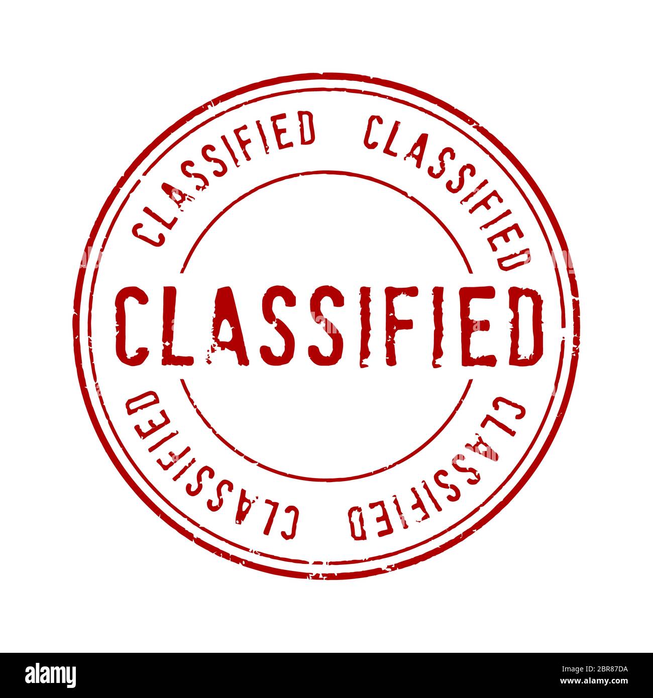 classified red seal restrict document security illustration Stock Photo ...