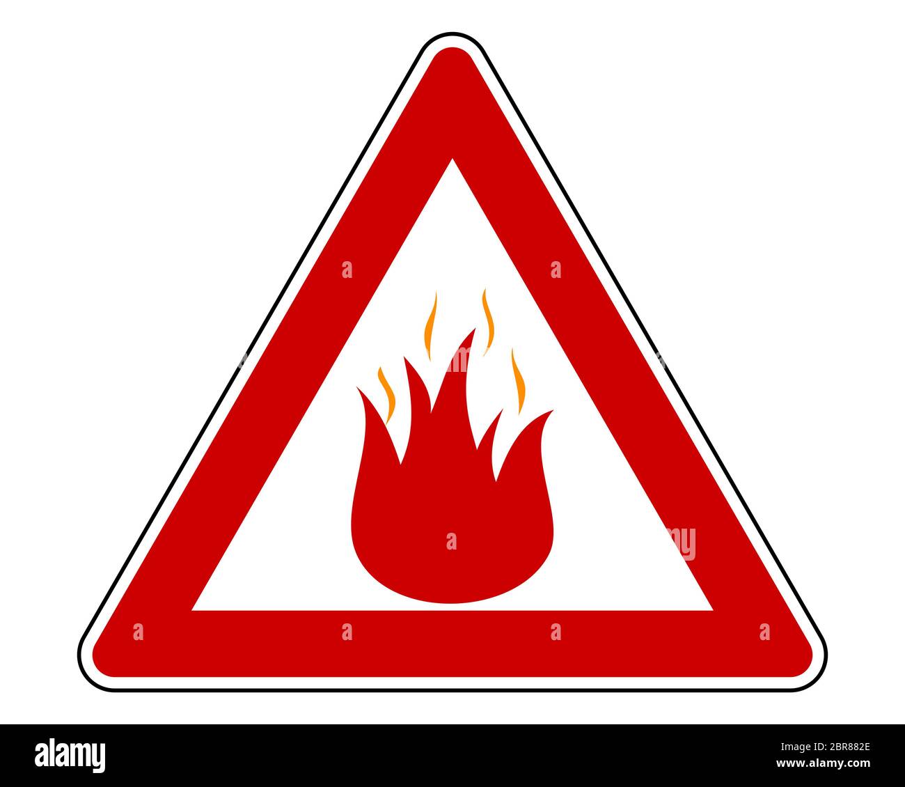 Verkehrsschild Achtung auf weiß Stock Photo - Alamy